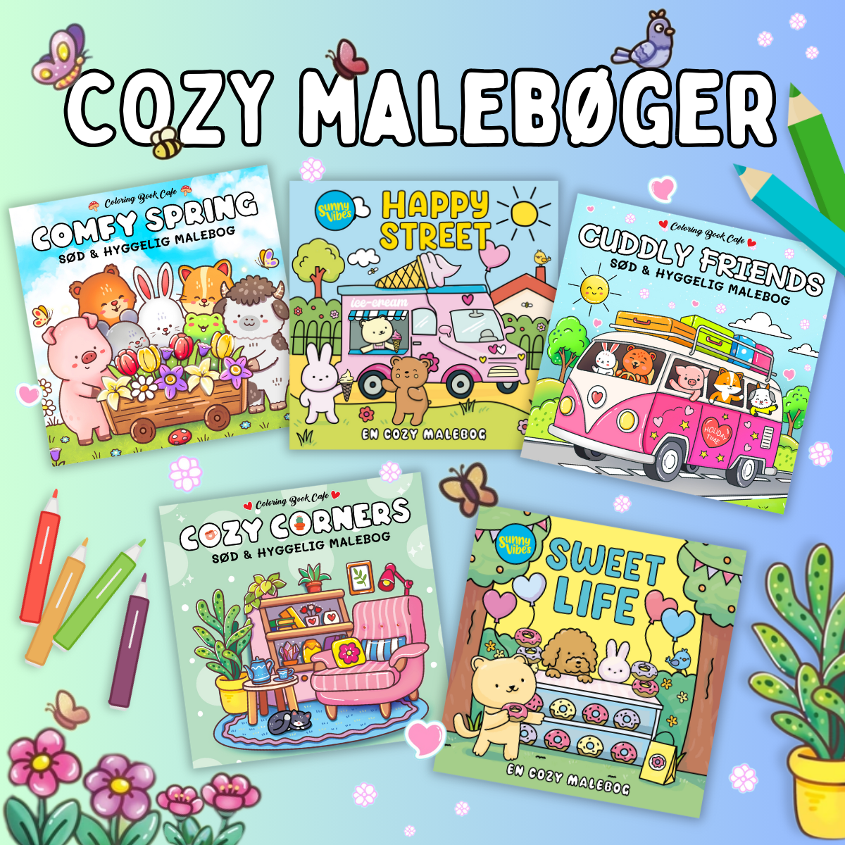 Cozy malebøger fra TikTok || Se 2025-trenden hos Plusbog